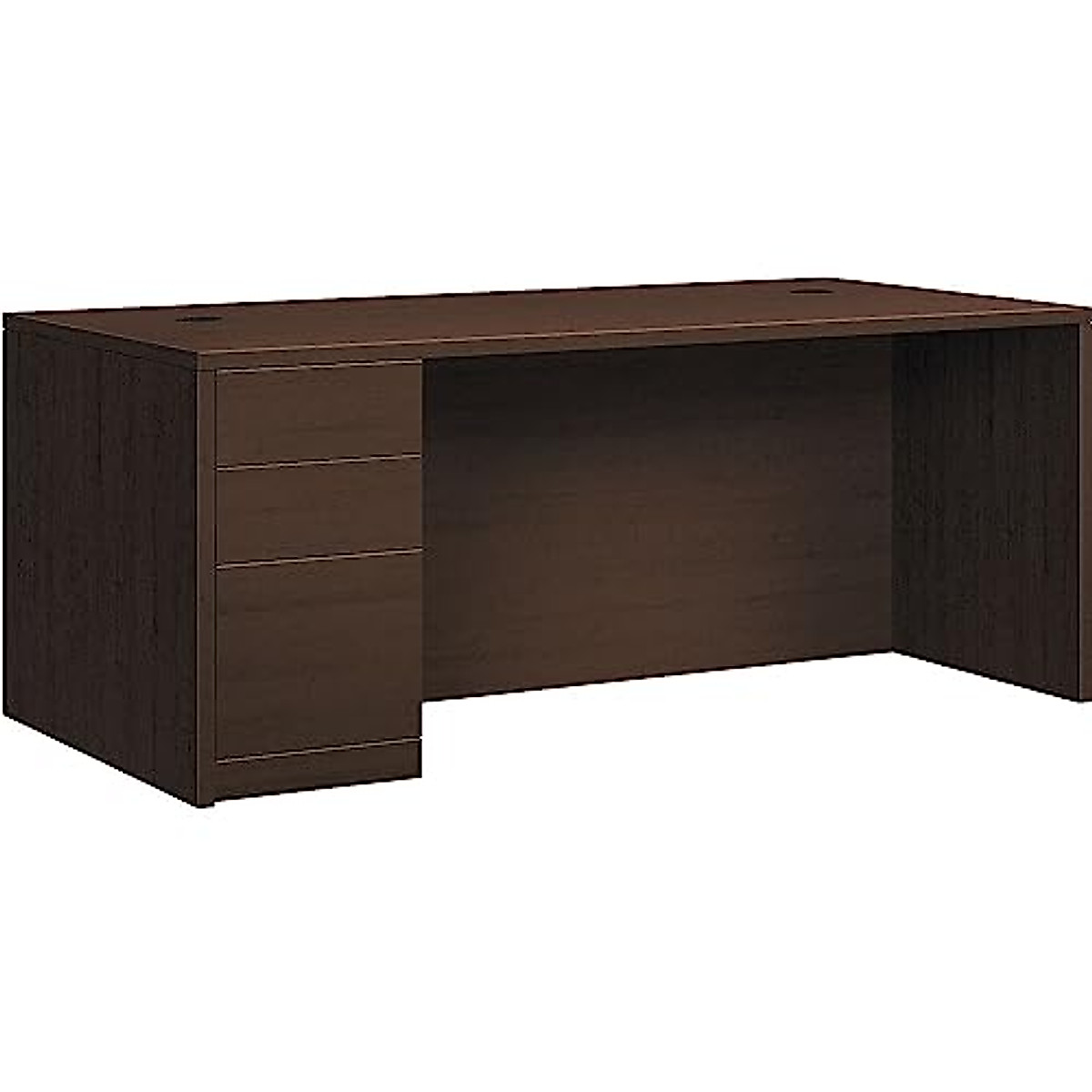 HON 72"W Left Desk, Mocha
