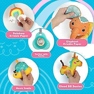 EverLove Spiral Car Seat Toys - Hanging Toys - Stroller Toys for Babies - Best Gift for 0 3 6 9 12 Months Baby (Colorful Elephant)