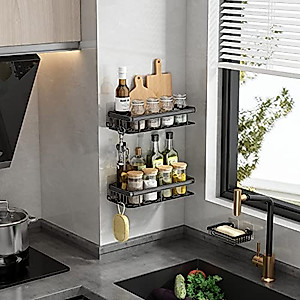 Voldra Shower Caddy Adhesive Shower Shelf With Soap Dish Bathroom Shower Organizer With 4 Hooks Shower Rack Rustproof Shower Storage For Inside Shower&Kitchen Storage-3Pack