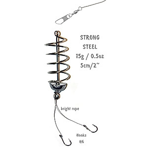 Elfishes 10pcs Carp Spring Bait Fishing Feeder Set Fishing Hooks Rig #4 #6 Coarse Terminal Tackle, Silver, 15g 25g