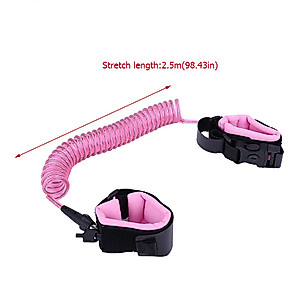 Anti Lost Wrist Link Safety Wrist Leash Loop Wristband Walking Harness with Safety Key Lock for Toddlers Kids Baby 2.5M(),Baby Bottle Holder, Universal Bag and Other Accessories