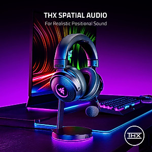 Razer Kraken V3 Pro Wireless Gaming Headset with Haptic Technology, THX Spatial Audio, 50mm Titanium Drivers, Hybrid Memory Foam Cushions