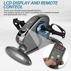 The DQGM Electric Mini Exercise Bike Motorized Pedal Exerciser is a low-impact, resistance-free fitness and rehabilitation device. This under-desk bicycle pedal exerciser is your ideal fitness compani