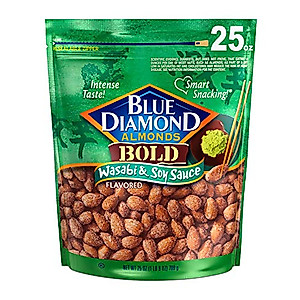 Blue Diamond Almonds Wasabi & Soy Sauce Flavored Snack Nuts, 25 Oz Resealable Bag (Pack of 1)