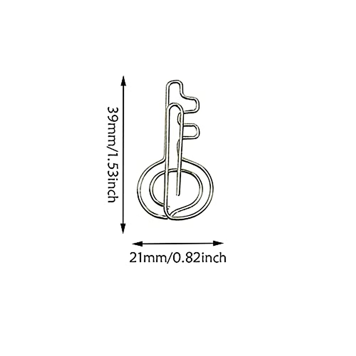 50 Piece Silver Key Shape Paper Clip,Plan Clip Stationery Office Supplies Accessories Bookmark Gift for Paper Photo File Test Paper Organization