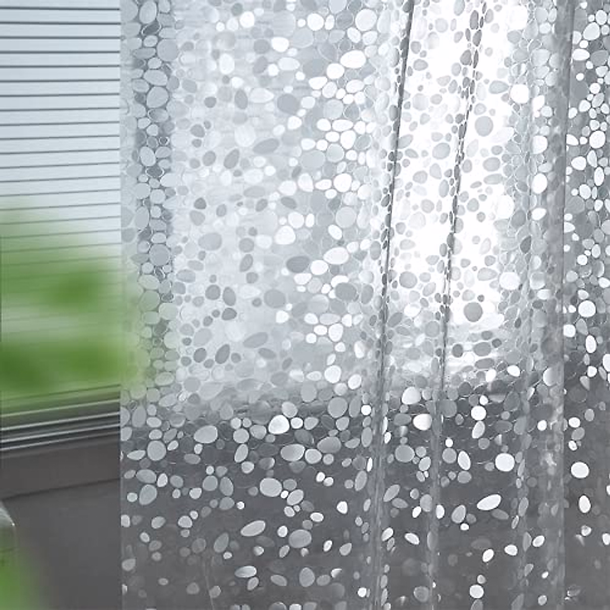 Ga-Geetopia Narrow Size EVA Clear Shower Curtain Liner, Pebble Pattern 36x72 Inch Lightweight Plastic Bathroom Shower Showroom Inner Curtain with Rustproof Metal Grommets and Weighted Magnets