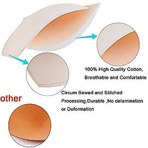 SERMICLE Bra Pad Inserts 4 Pairs, Bra Pads Sewn Padded for Sports Bra A/B C/D Cup Beige Black Optional (A/B Cup, Beige)