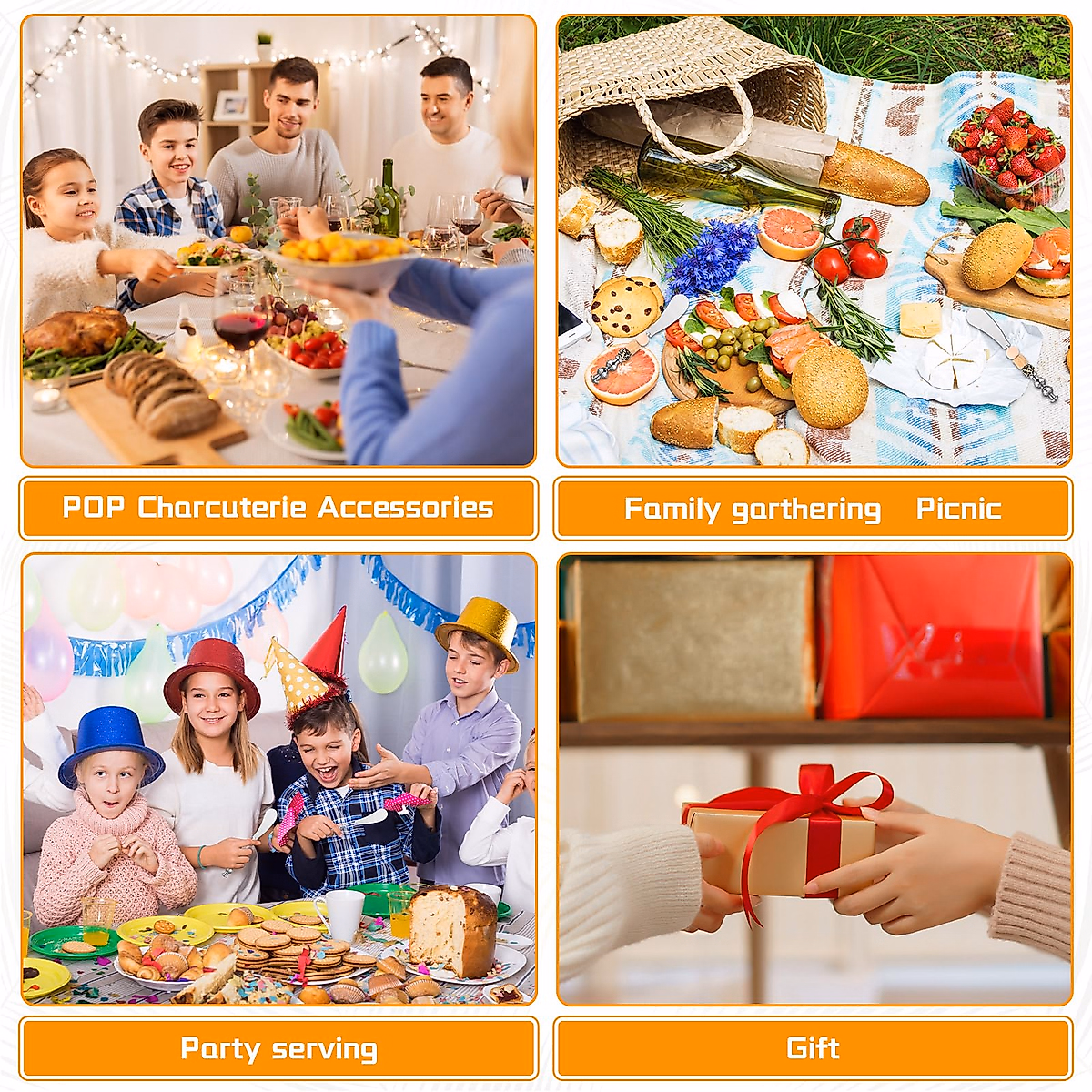 Lasnten 6 Pcs Cheese Spreader Knives DIY Decorative Beaded Butter Spreader Knives Stainless Steel Cheese Knives Butter Knives for Charcuterie Board Wedding Party Accessories