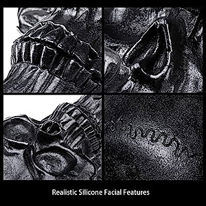 TLPEN Laptop Backpack 3D Skull Backpack PU Leather College School Student Backpack Water Resistant Lightweight Backpack (Color : Silver, Size : 45 * 31 * 22cm)