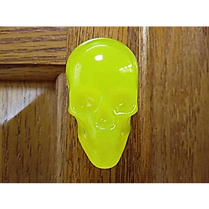 Yellow Skull Cabinet Knobs/Drawer Knobs (Black Light Activated) (Set of 2)