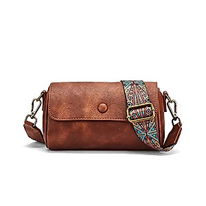 CORALDAISY CrossBody Bag for Women Purses, Small Cell Phone Purse Women's Shoulder Handbags Hobo, Leather Fashion Shoulder Bag Purse with 2 Adjustable Strap Gifts for Her (Brown)