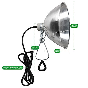 Simple Deluxe 100W/150W Reptile Heat Bulb and 8.5/10.5 inch Clamp Light, 40-108 Degrees Fahrenheit Digital Thermostat Controller and Thermometer Included, for Amphibian Pet & Incubating Chicken