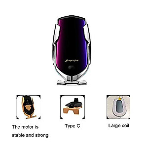 Survival-Pax Co. Smart Sensor Wireless Car Charger Mount, Automatic Clamping QC/QI 10W Fast Charging Car Charger Holder Compatible with iPhone 11/Xs/Xs Max/XR/X,Samsung Note 9/S9/ S9+/S8 etc (Sliver)