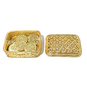 Rectangular Rhinestone Gold Wedding Arras Box & Unity Coins Arras de boda