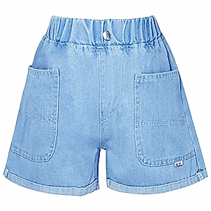 Baby Girl Summer Denim Shorts Wide Leg Cute Cooling Jeans Hot Pants Kids Casual Elastic Waistband Skirt Shorts 5-6 Years