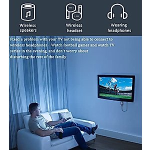 Bluetooth 5.0 Transmitter Receiver,Bluetooth Transmitter for TV,TWIEVO Bluetooth Adapter LCD Display 3-in-1 3.5MM AUX Jack Stereo USB Adapter Wireless Dongle for PC TV Car，Bluetooth tv Transmitter