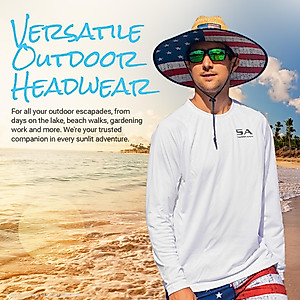 S A Company Summer Straw Hats for UV Sun Protection | Unisex Adult (American Flag Hat 2.0)