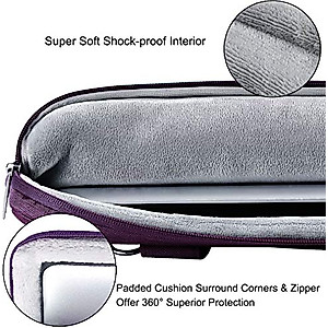 Voova Laptop Bag Carrying Case 17-17.3 Inch for Women, 360° Protective Computer Sleeve Cover with Shoulder Strap Compatible with Lenovo Asus Acer Dell Hp Notebook, Waterproof Slim Briefcase, Purple