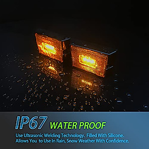 Serlainxin Led Trailer Marker Lights, Trailer Amber Side Marker Lights, Rectangular Light Reflectors For Trailers, Dot Approval Trailer Clearance Lights, Utility Trailer Running Lights, 2Pack