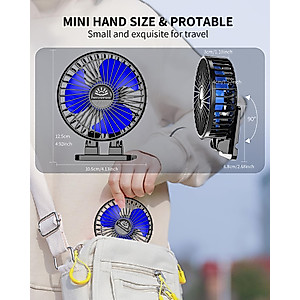 Desk Fan, USB Fan for Desk, Mini Desk Fan, 3 Speed Rotation Strong Wind, Protable Small Desktop Cooling Fan, Quite Mini Personal Fan for Home Office Table Bedroom Travel Curise(Black Blue)