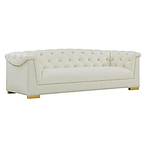 TOV Furniture Farah Cream Velvet Sofa