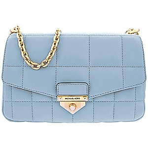 Michael Kors Ladies SoHo Large Quilted Leather Shoulder Bag - Pale Blue