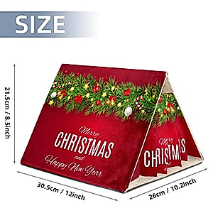 Small Pet Hideout Merry Christmas New Year Background Hamster House Guinea Pig Playhouse for Dwarf Rabbits Hedgehogs Chinchillas