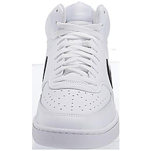 Nike Men's Court Vision Mid Sneaker, White/Blackwhite, 7.5 Regular US