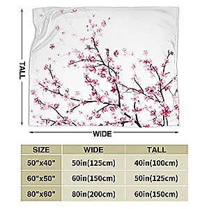 Pink Floral Ultra-Soft Micro Fleece Blanket Durable Keeps Warm The Office Blanket for All Seasons and Scene 60x50 Inch