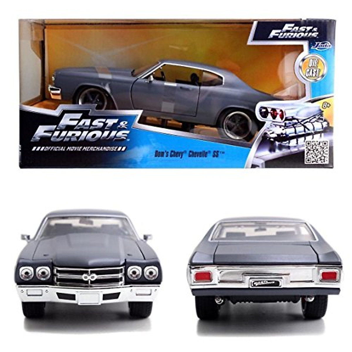 1/24 Jada Fast & Furious Dom's Chevy Chevelle SS Diecast Model Matte Grey 97835 ,#G14E6GE4R-GE 4-TEW6W213377