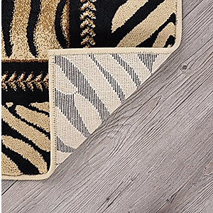 Savannah Contemporary Animal Beige Rectangle Area Rug, 8' x 10'