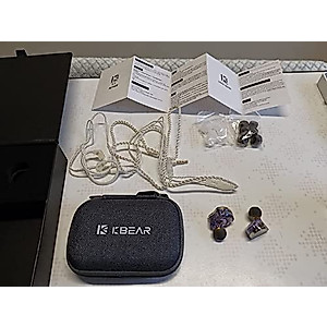 H HIFIHEAR KBEAR Lark 1BA+1DD in Ear Monitor,HiFi Bass in Ear Earphone, IEM Wired Headphones, HiFi Stereo Sound Earphones Noise Cancelling Ear Buds with Case 0.75mm 2pins Cable(with Mic,Mauve) …