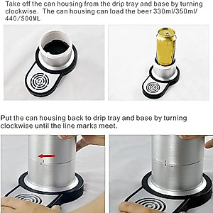 YJSG Beer Draft Dispenser,Beer Foam Machine,Canned Beer Draft System,Beer Foam Maker,Beer Tap,Mini Kegerator,Converts Any Can Into Draft for Beer Bars,A Great Gift for Beer Lovers,Silver