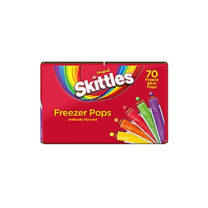 Skittles Fat Free Freezer Bars, Assorted Flavors, 1.5 Oz Bars, 70 Ice Bars
