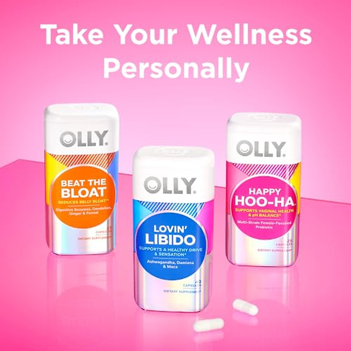 OLLY Beat The Bloat Capsules, Digestive Support Enzymes, Supplement for Women - 25 Count