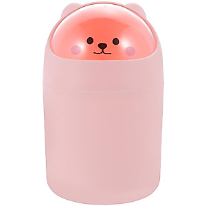 Garneck Desktop Trash Can Office Containers with Lids Computer Trash Can Desktop Garbage Can Slim Trash Can with Lid Wastebaskets Mini Trash Bin Plastic Trash Can for Table Swing Car