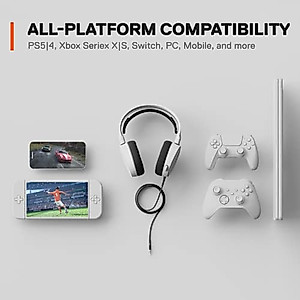 SteelSeries Arctis 3 Console - Stereo Wired Gaming Headset for PlayStation 5 / 4, Xbox Series X|S, Nintendo Switch, VR, Android and iOS - White