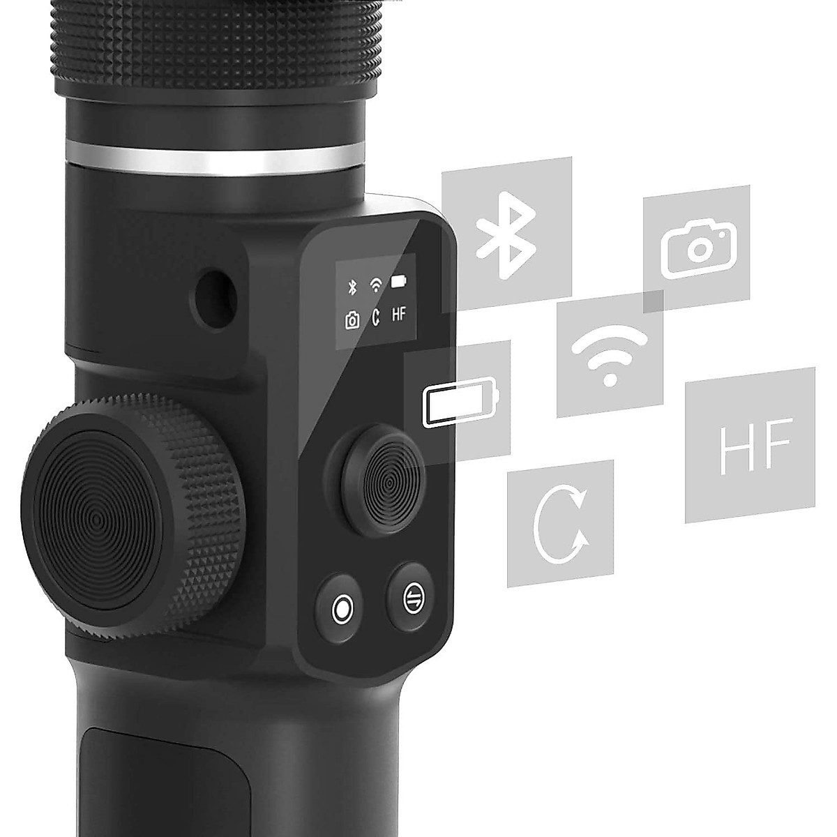 FeiyuTech G6 Max Camera Gimbal Stabilizer for Lightweight Mirrorless/Action/Pocket Camera,Smartphone, for SonyZV1 a6300/a6500 Canon 200D M50, for iPhone12 Pro Max GoproHero 8/9 Android app,Max 2.4lb