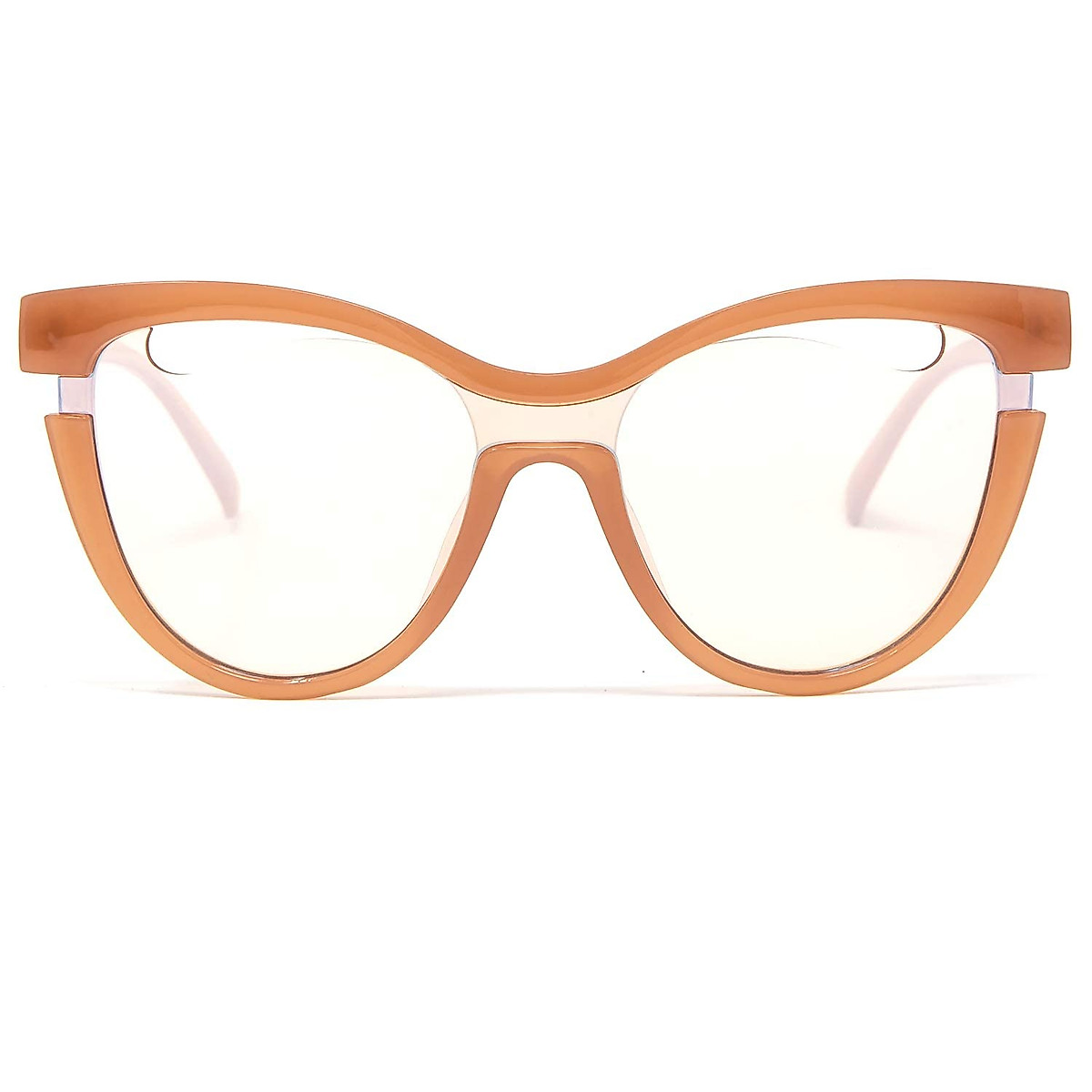 EVEE Trendy Designer Oversize Retro Cat Eye Sunglasses with Reflective Mirror Lens (Mia)