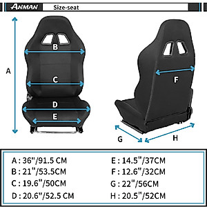 Anman G25 Racing Simulator cockpit with Black Gaming Seat Fit for Logitech G27 G29 G920 G923,Thrustmaster T500RS T300RS race car seat, NOT Include Wheel Shifter Pedal