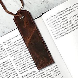 CestAntiQ, Genuine Leather Bookmarks | Perfect Bookmark for Men Women and Kids | Great Idea for Leather Gifts for Bookworms Writers Relatives and Friends | 2 Bookmark | Handmade :: Brown