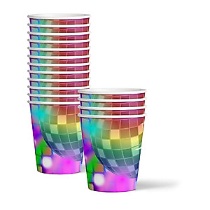 Disco Birthday Party Supplies Set Plates Napkins Cups Tableware Kit for 16