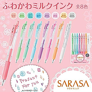 ZEBRA Sarasa Clip 0.5mm Ballpoint Pen, 8 Color Set (JJ15-8C-MK )