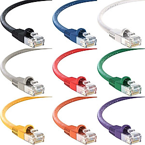 InstallerParts (10 Pack Ethernet Cable CAT5E Cable UTP Booted 2 FT - Blue - Professional Series - 1Gigabit/Sec Network/Internet Cable, 350MHZ