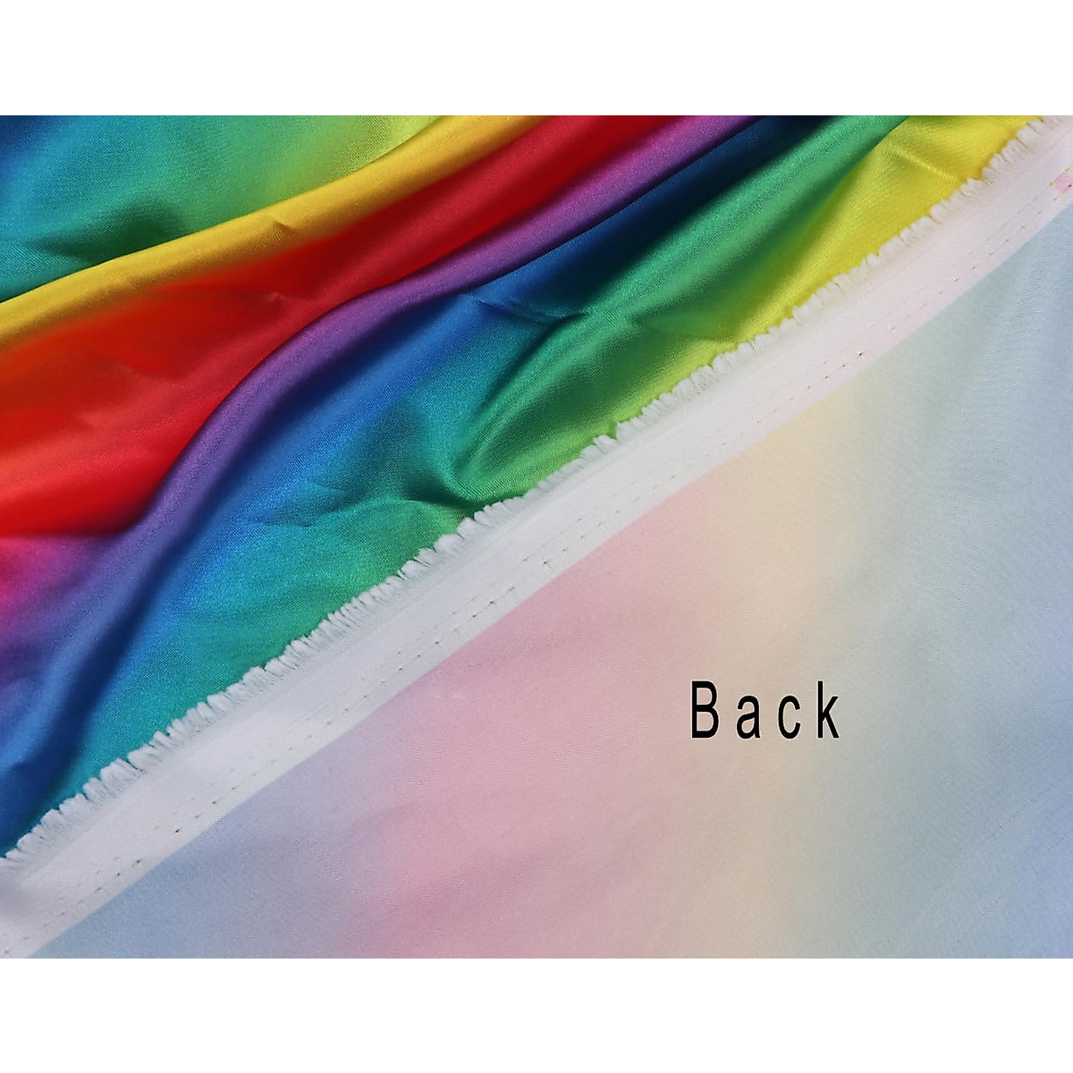 YYCRAFT Charmeuse Bridal Satin Fabric by The Yard 58 Inches Wide (Rainbow,2 Yards)