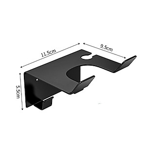 gifthub 1 Pcs Hair Dryer Holder Wall Mount, Multi-Purpose Stainless Steel Storage Rack Strong Bearing Capacity Compatible with Most Hair Dryers, for Bedroom Bathroom(Black)