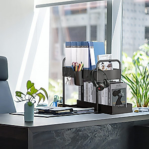 2 Tier Under Sink Organizers and Storage, 2 Pack Sliding Under Bathroom Cabinet Storage Drawer Organizer with Storage Drawer with 8 Hooks and 2 Hanging Cups, Multi-purpose Under Sink Organizer, Black