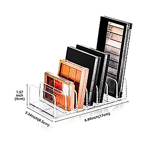Acrylic Eyeshadow Palette Makeup Organizer - Bathroom Sink Vanity Trays, Accessories Storage Organizer Use for Closet, Shelf, Drawer, Sunglasses, Wallets - 7 Sections (small)
