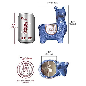 Dahlia Cute Llama Ceramic Succulent Planter/Plant Pot/Flower Pot/Bonsai Pot, Blue