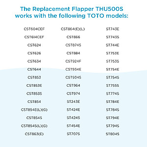 TOTO THU500S Replacement Flapper for Select 3 Inch Flush Valve Tanks, Red (1 Pack)
